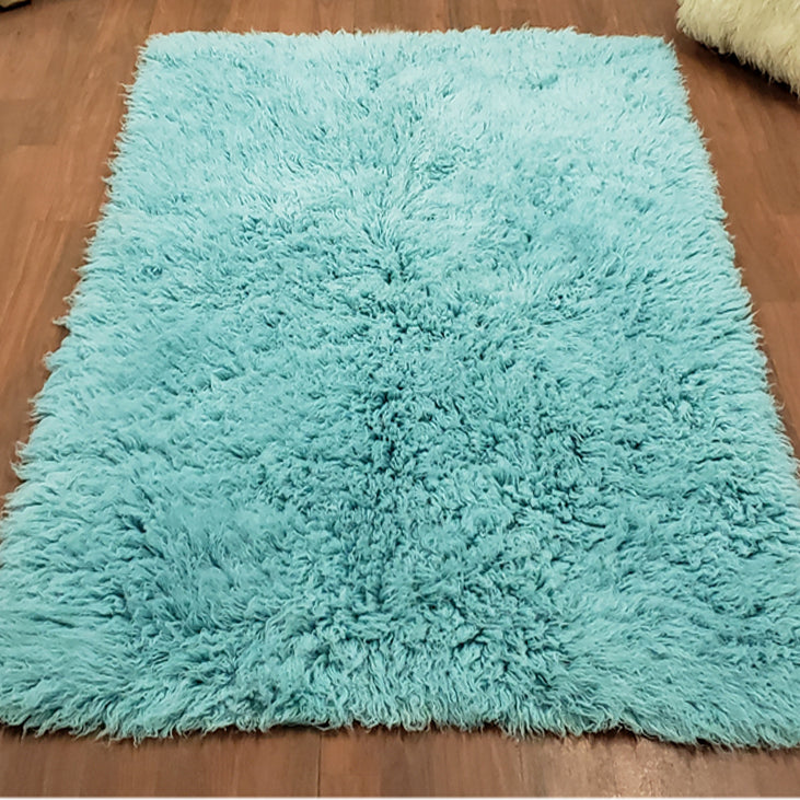 SUPER PLUSH 3X5 TURQUOISE FLOKATI RUG | THICK 3000gsm WEIGHT | LONG 3.